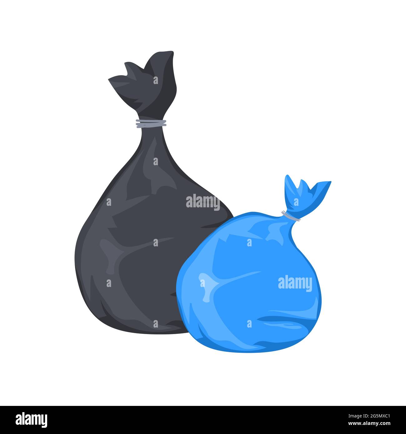 Rubbish garbage bag vector plastic icon. Trash rubbish bin cartoon ...