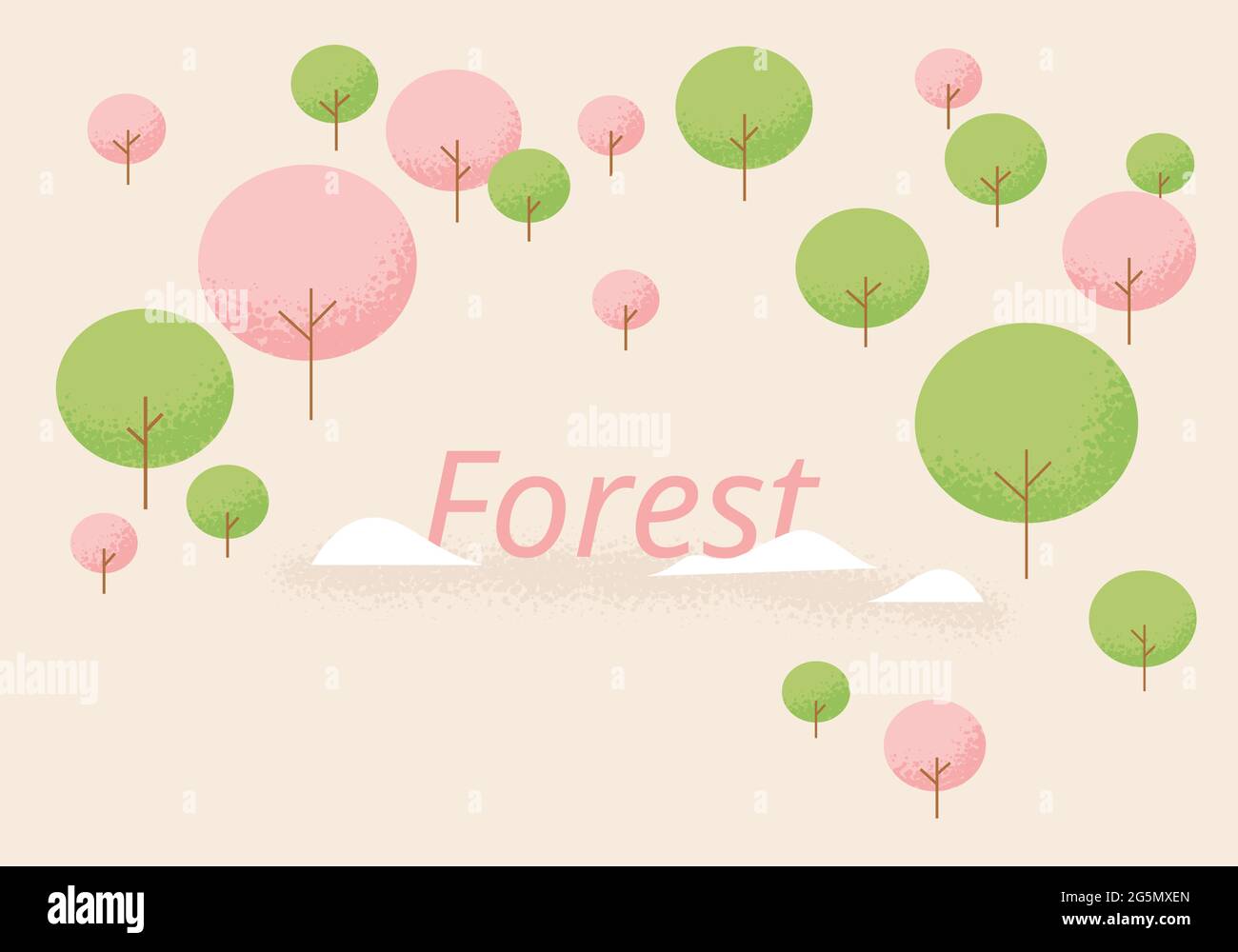Forest background with round trees Stock Vector Image & Art - Alamy