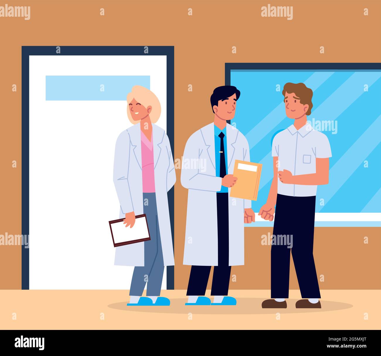 doctors with male patient Stock Vector Image & Art - Alamy