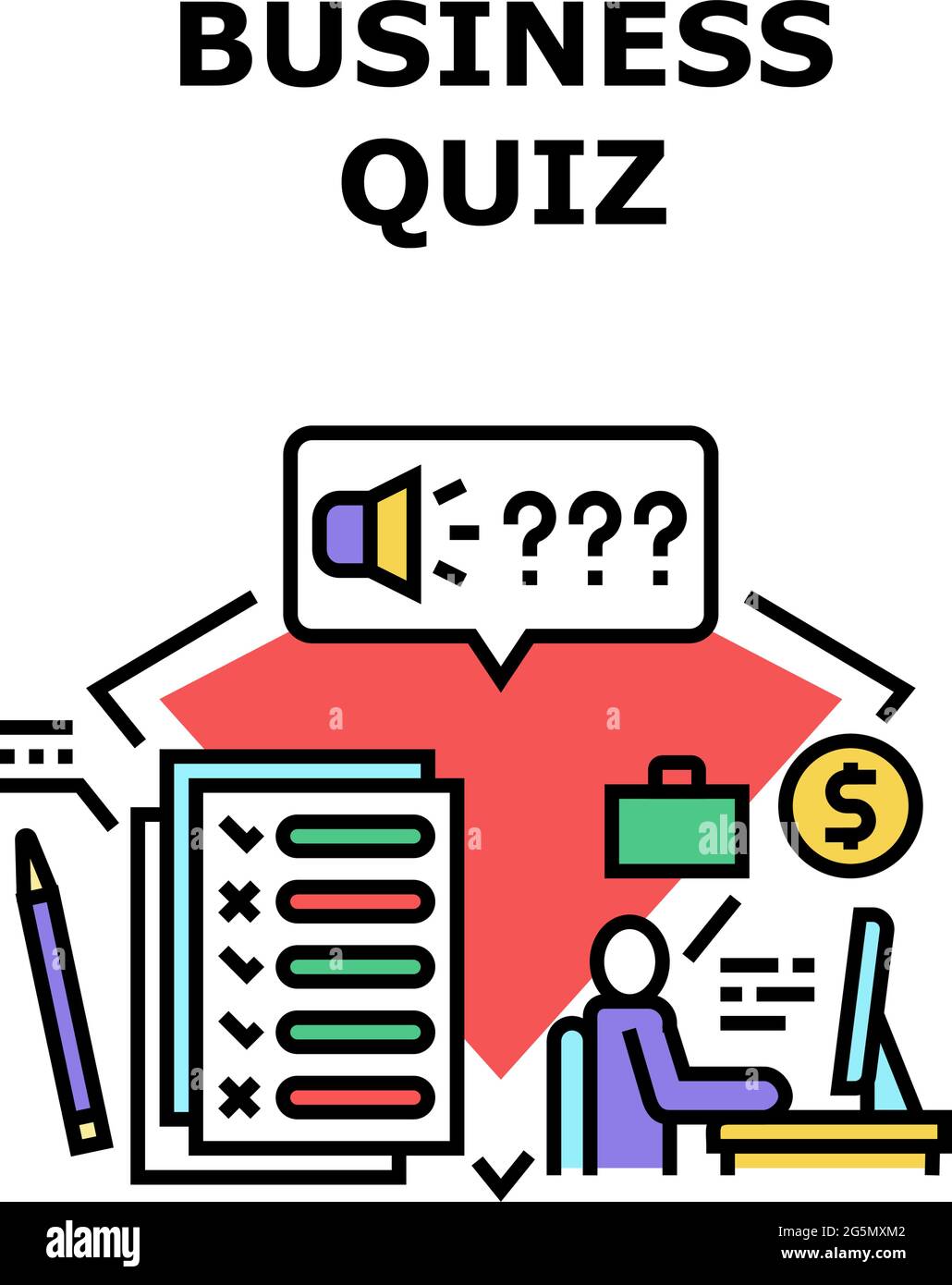 Business Quiz Vector Concept Color Illustration Stock Vector Image ...