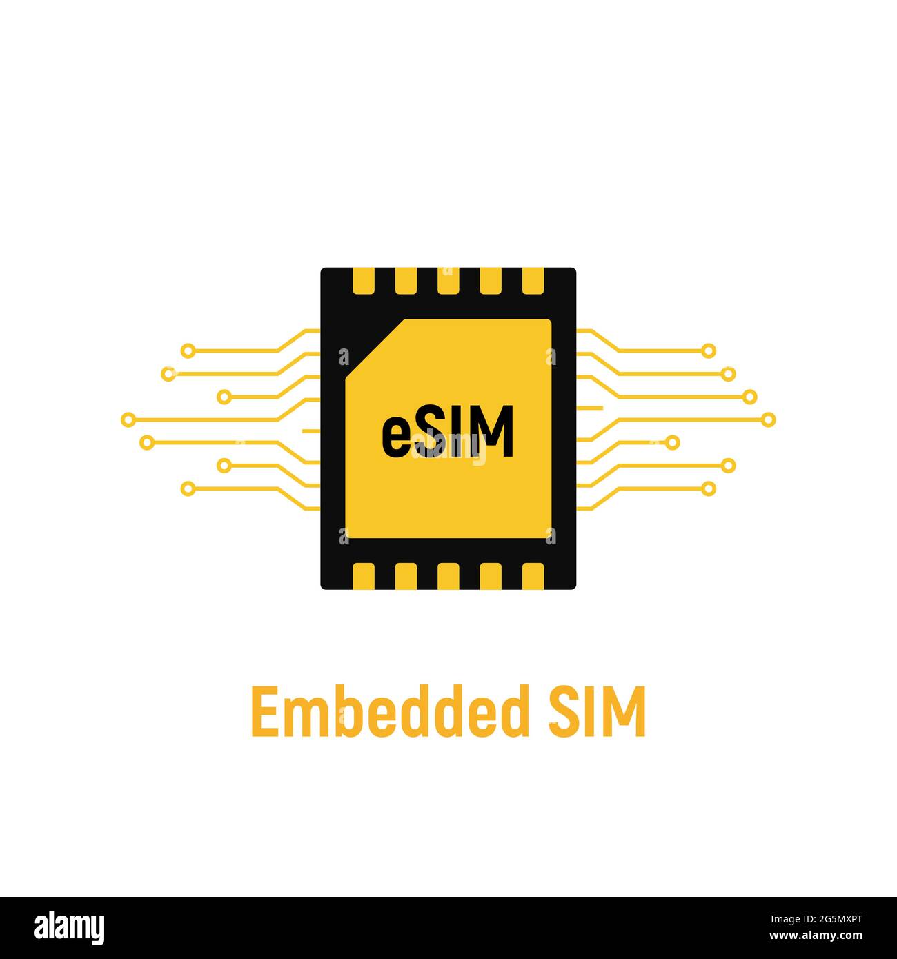 Esim chip card concept icon. Embedded sim card cellular mobile ...