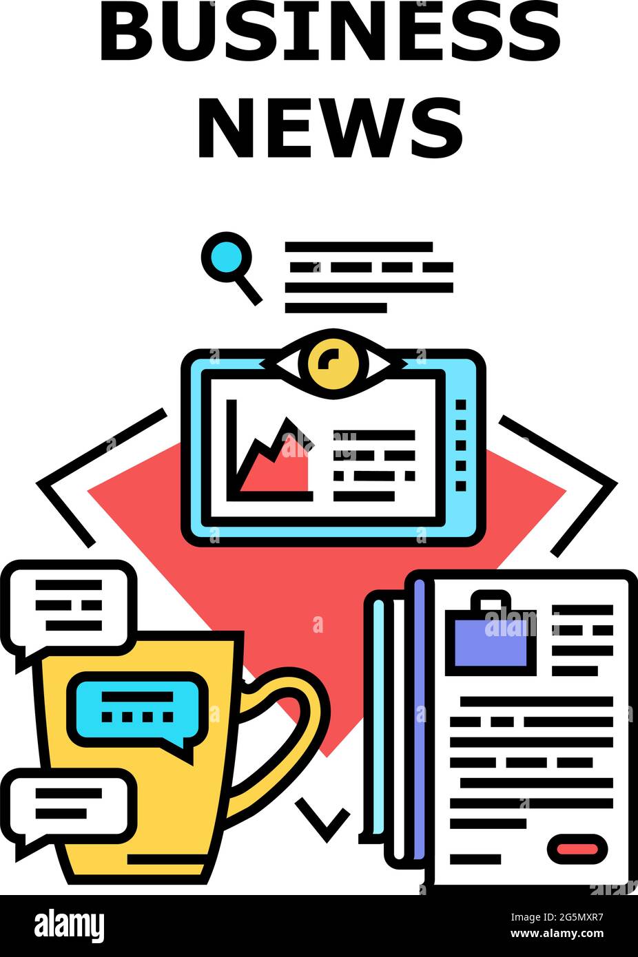 Business News Vector Concept Color Illustration Stock Vector Image ...