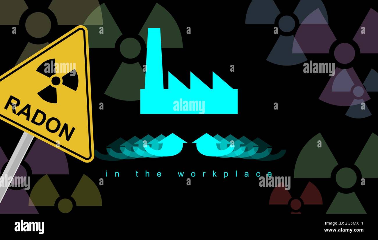 Occupational hazard. Danger at work sign. GAS. RADON detail image. Risk ...