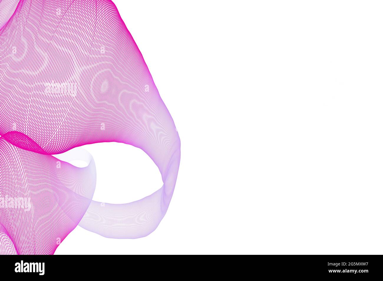 Abstract background of pink particle waves isolated on a white ...