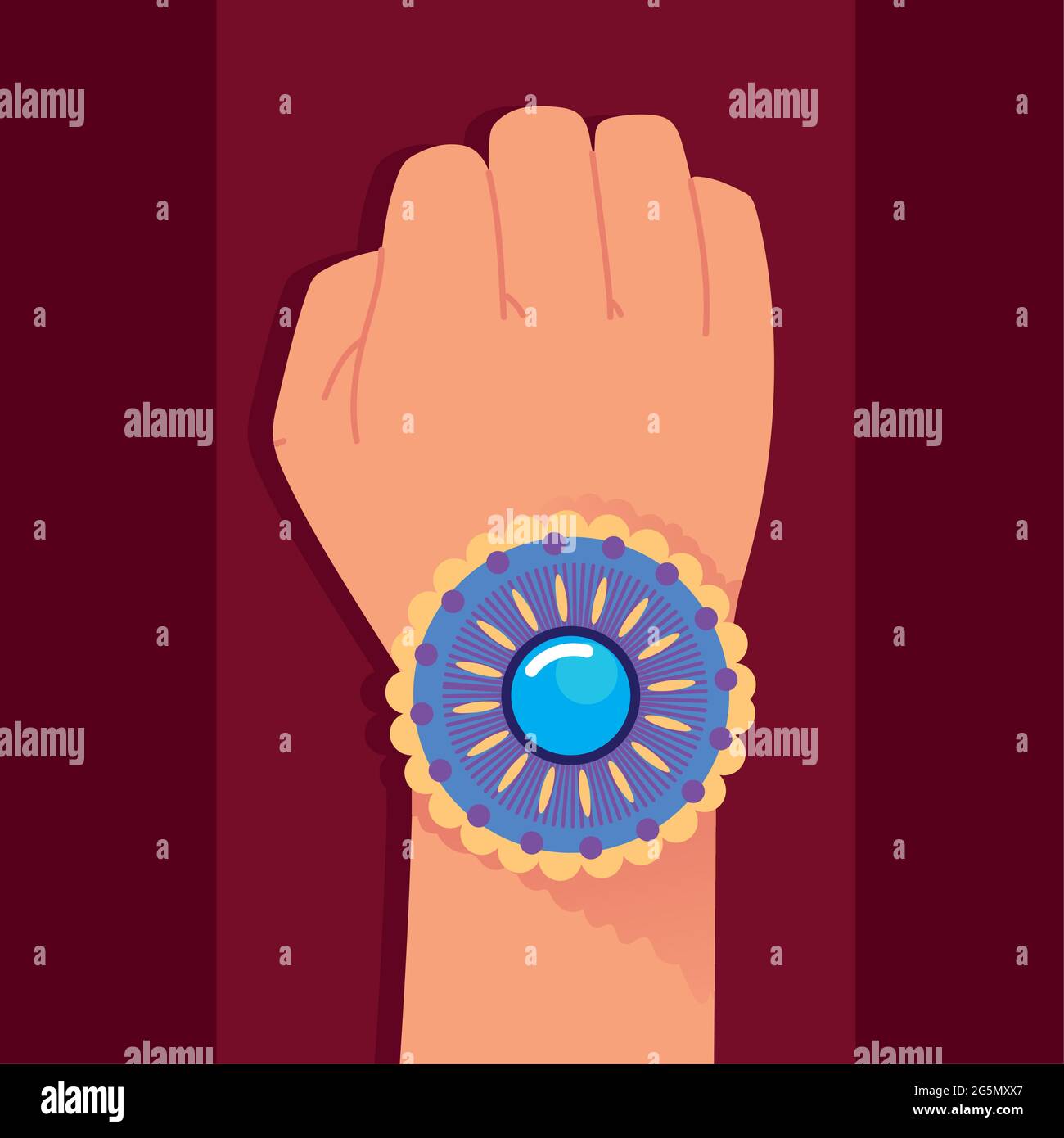 hand with blue bracelet Stock Vector Image & Art - Alamy