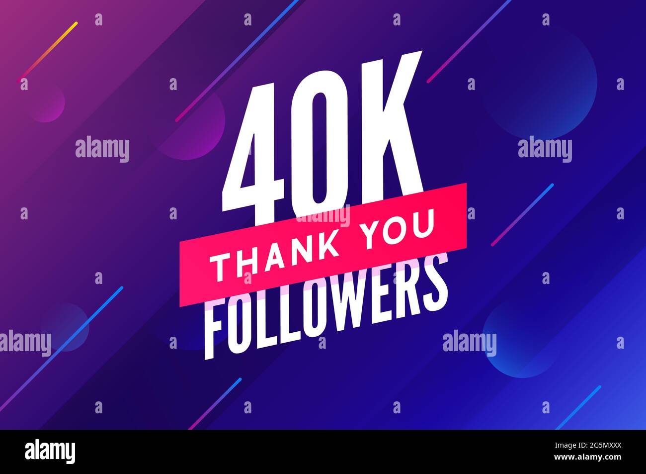 40000 Followers Vector Greeting Social Card Thank You Followers
