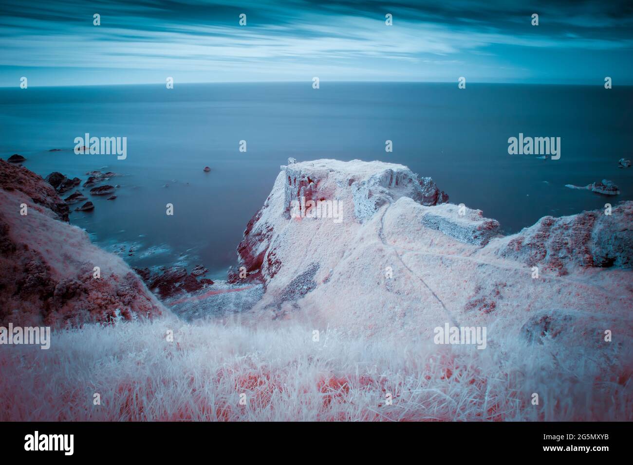 findlater castle scotland infrared Stock Photo - Alamy