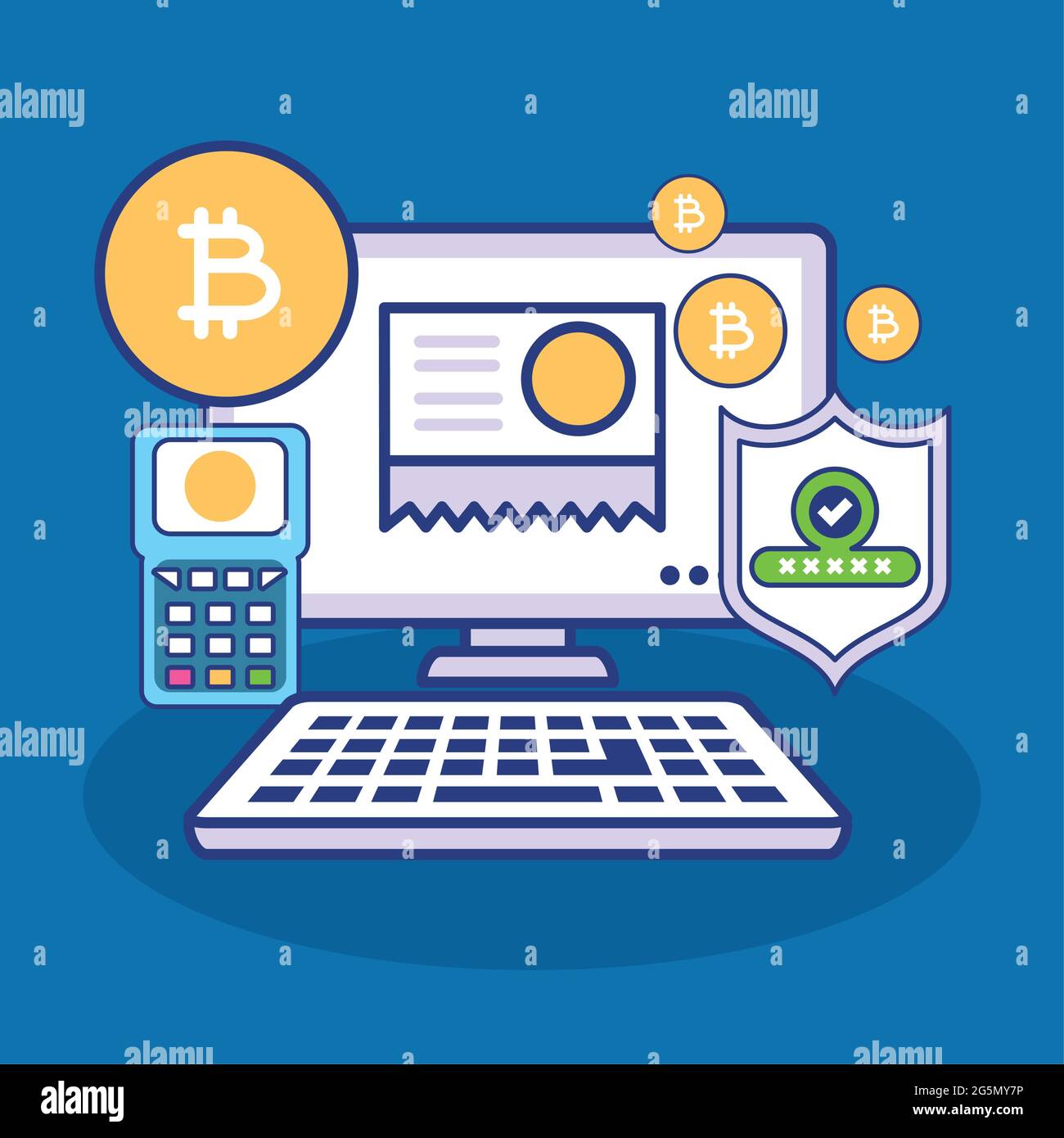 Bitcoin payment pos terminal Stock Vector Images - Alamy
