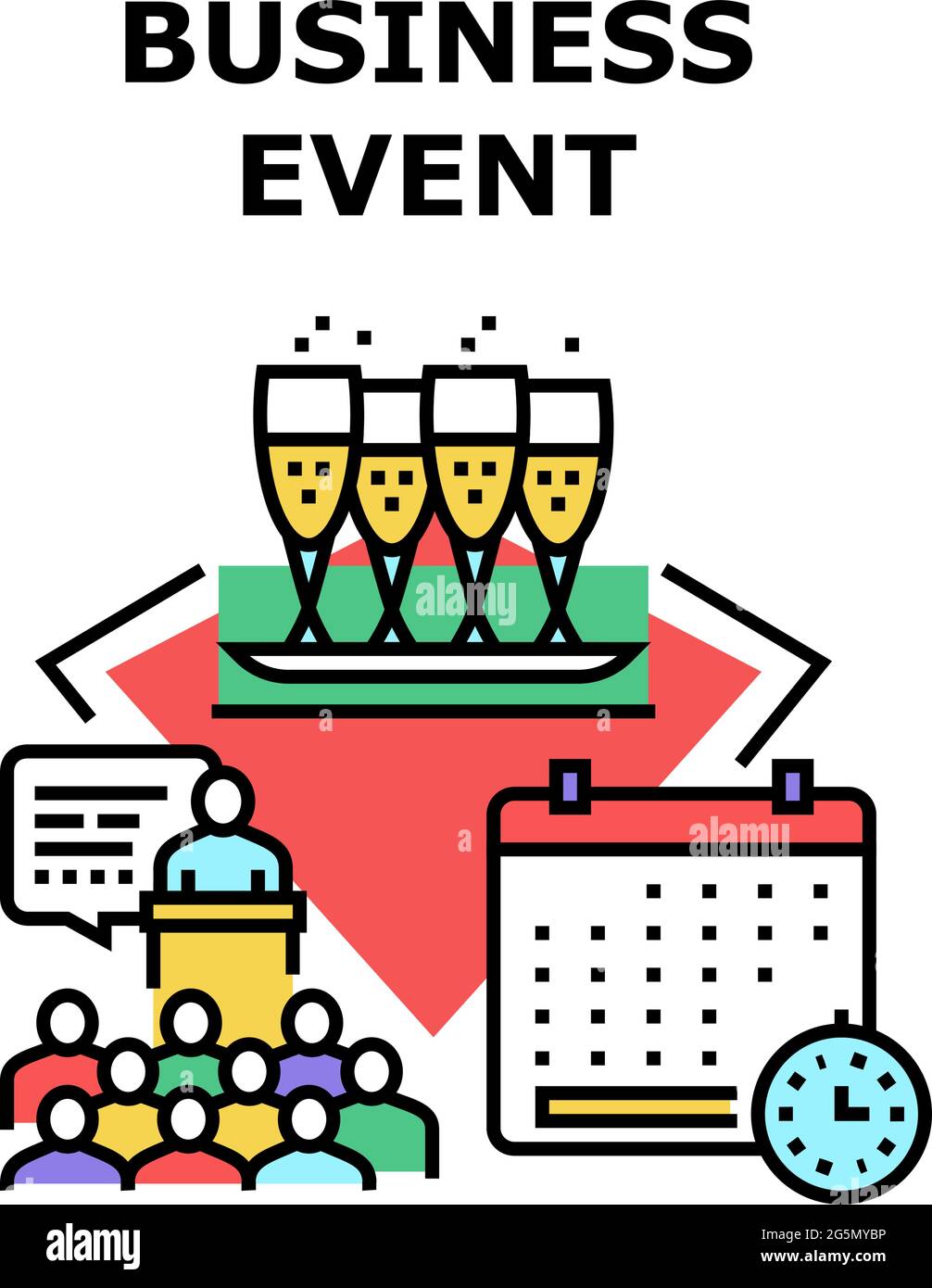 Business Event Vector Concept Color Illustration Stock Vector Image ...