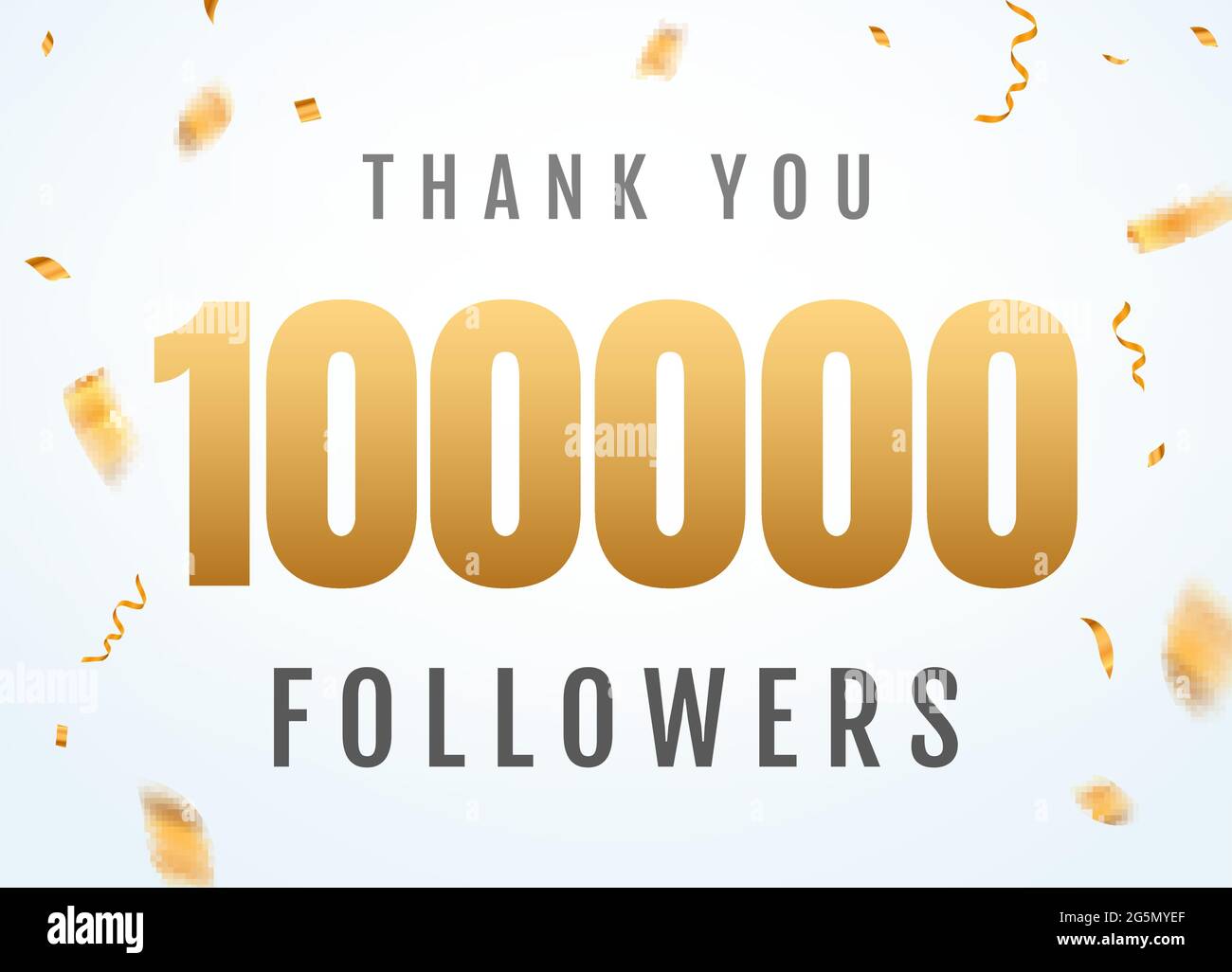 Thank you 100000 followers design template social network number ...