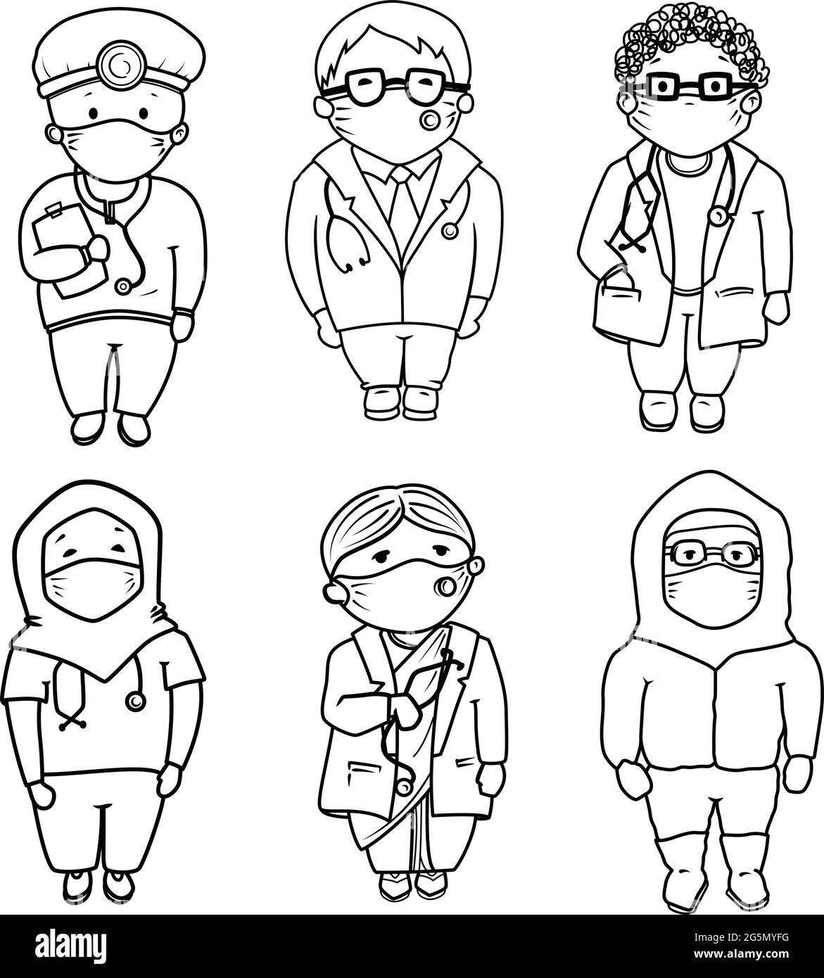Community Helpers Clipart Black And White