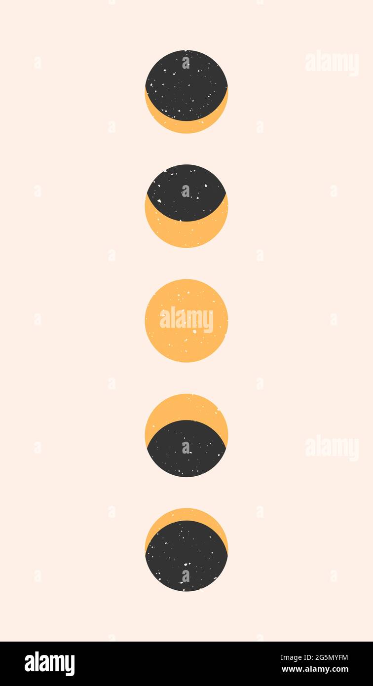 Vector modern moon minimal art background. Moon cycle minimalist design ...