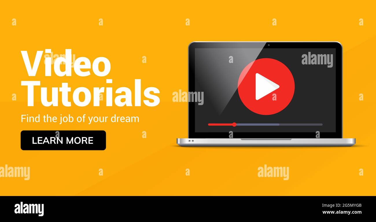 Video tutorial online player icon. Media player for webinar training ...
