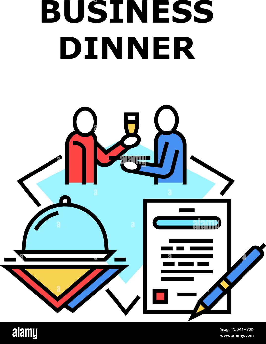 Business Dinner Vector Concept Color Illustration Stock Vector Image ...