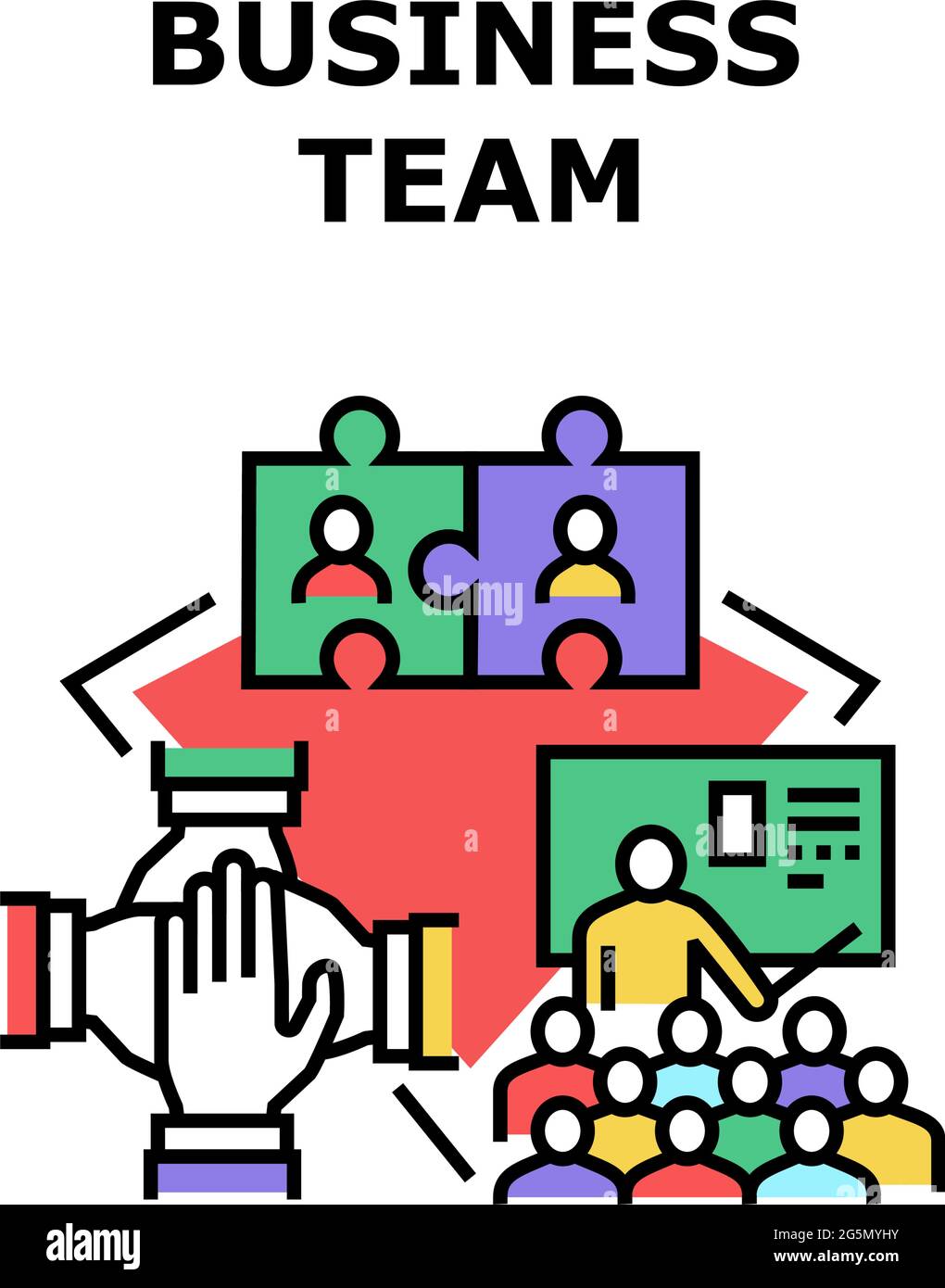 Business Team Vector Concept Color Illustration Stock Vector Image ...