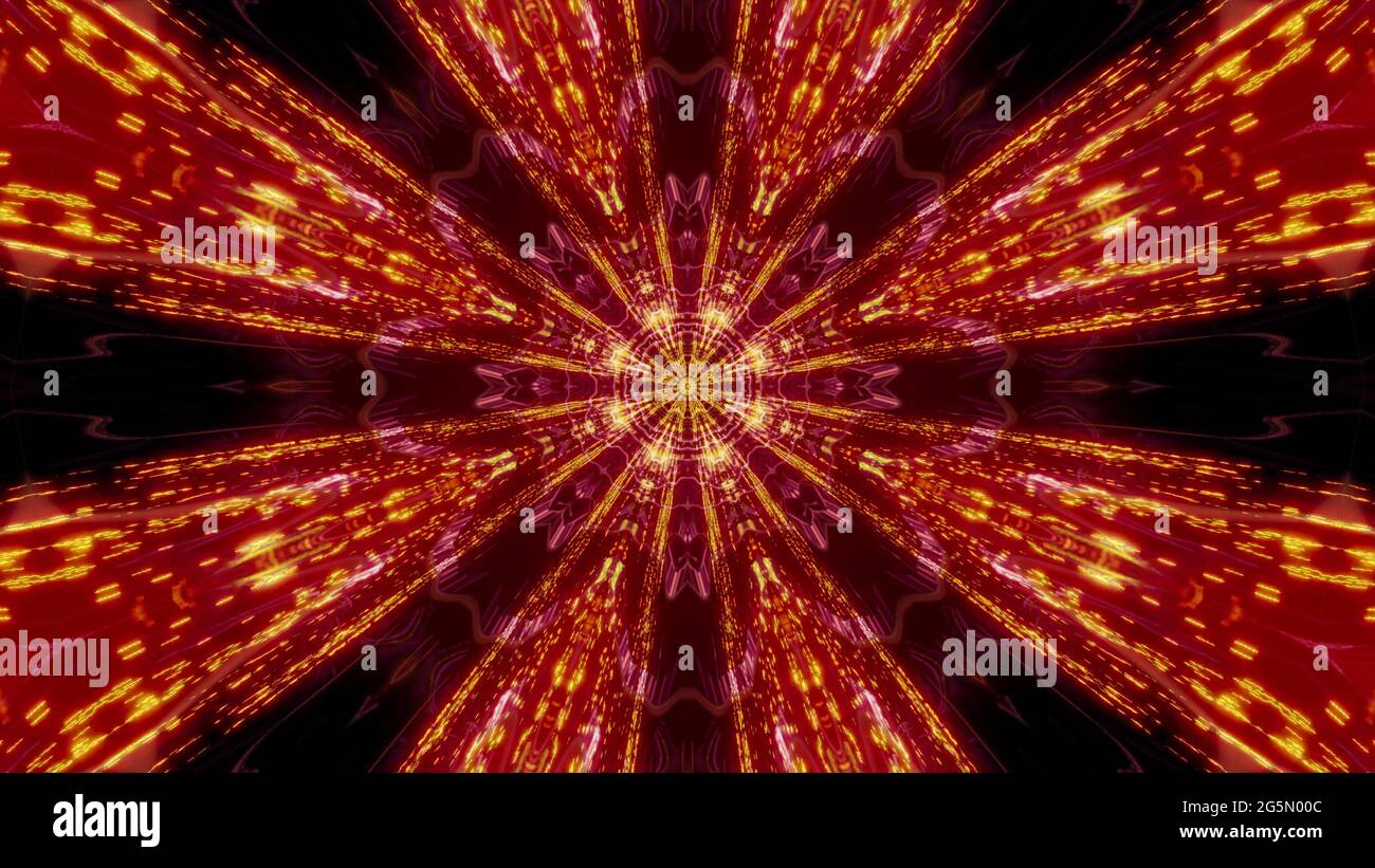 2D illustration background of vibrant orange beams of light shooting ...