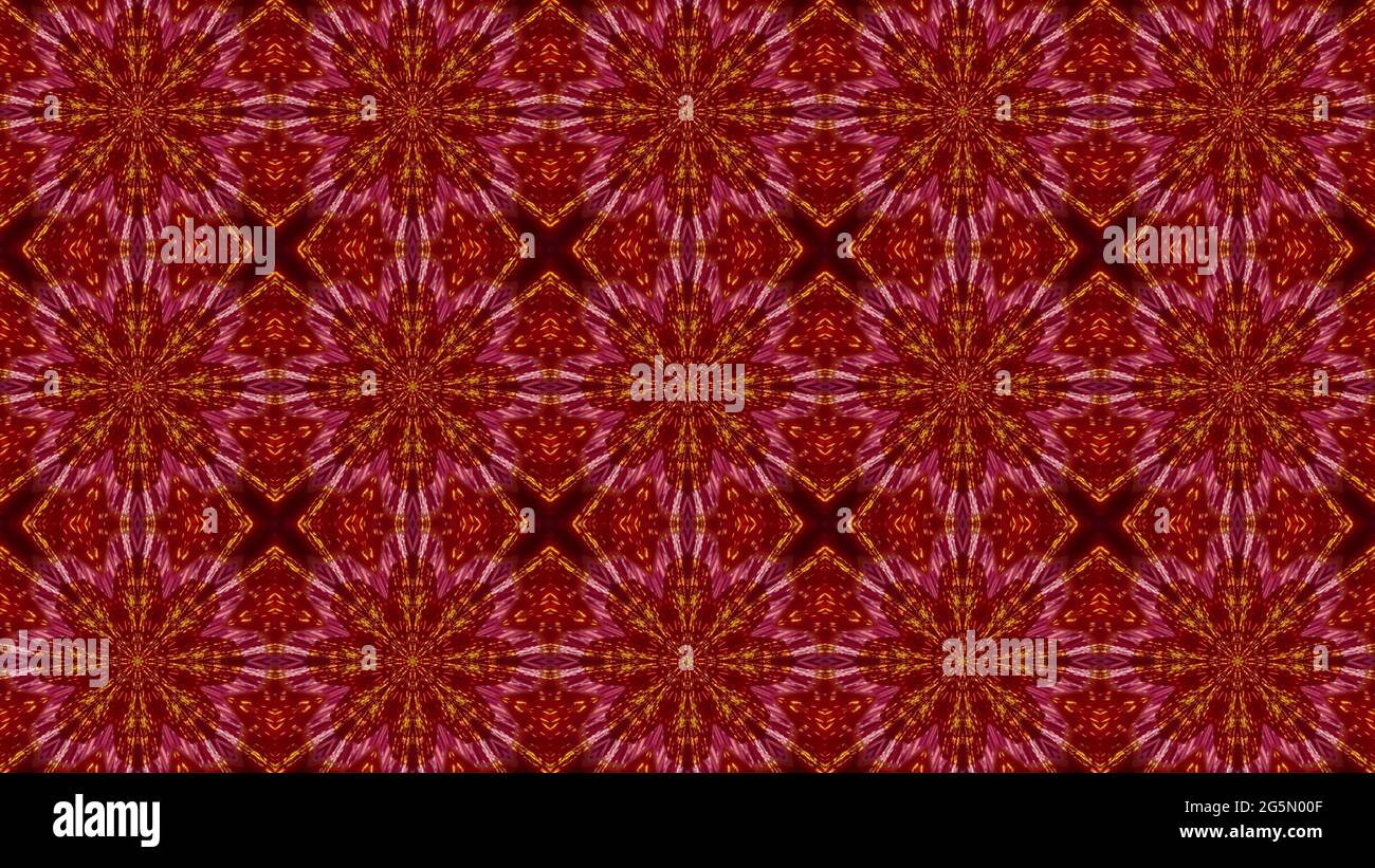 2D seamless pattern background with minute red and yellow kaleidoscope ...
