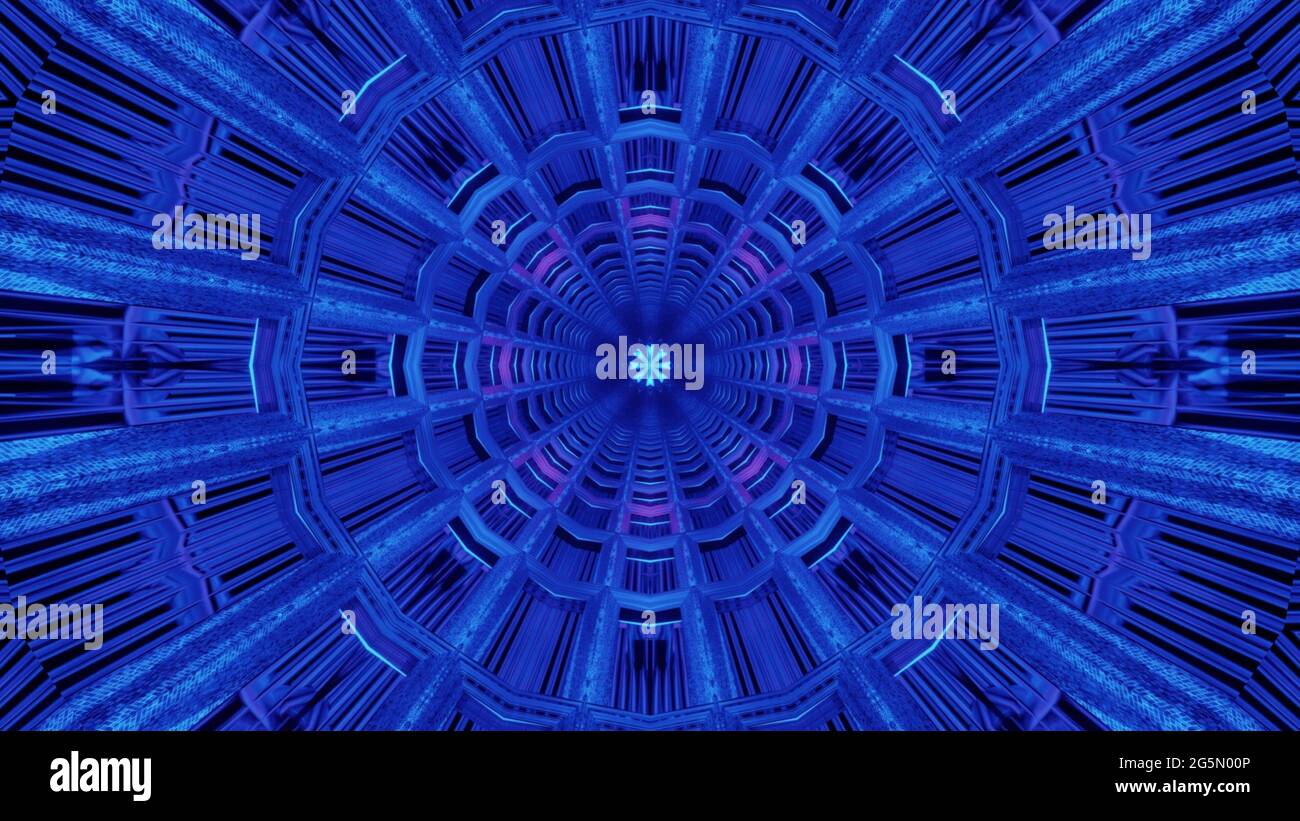 2D seamless blue kaleidoscope pattern background with beams of light ...