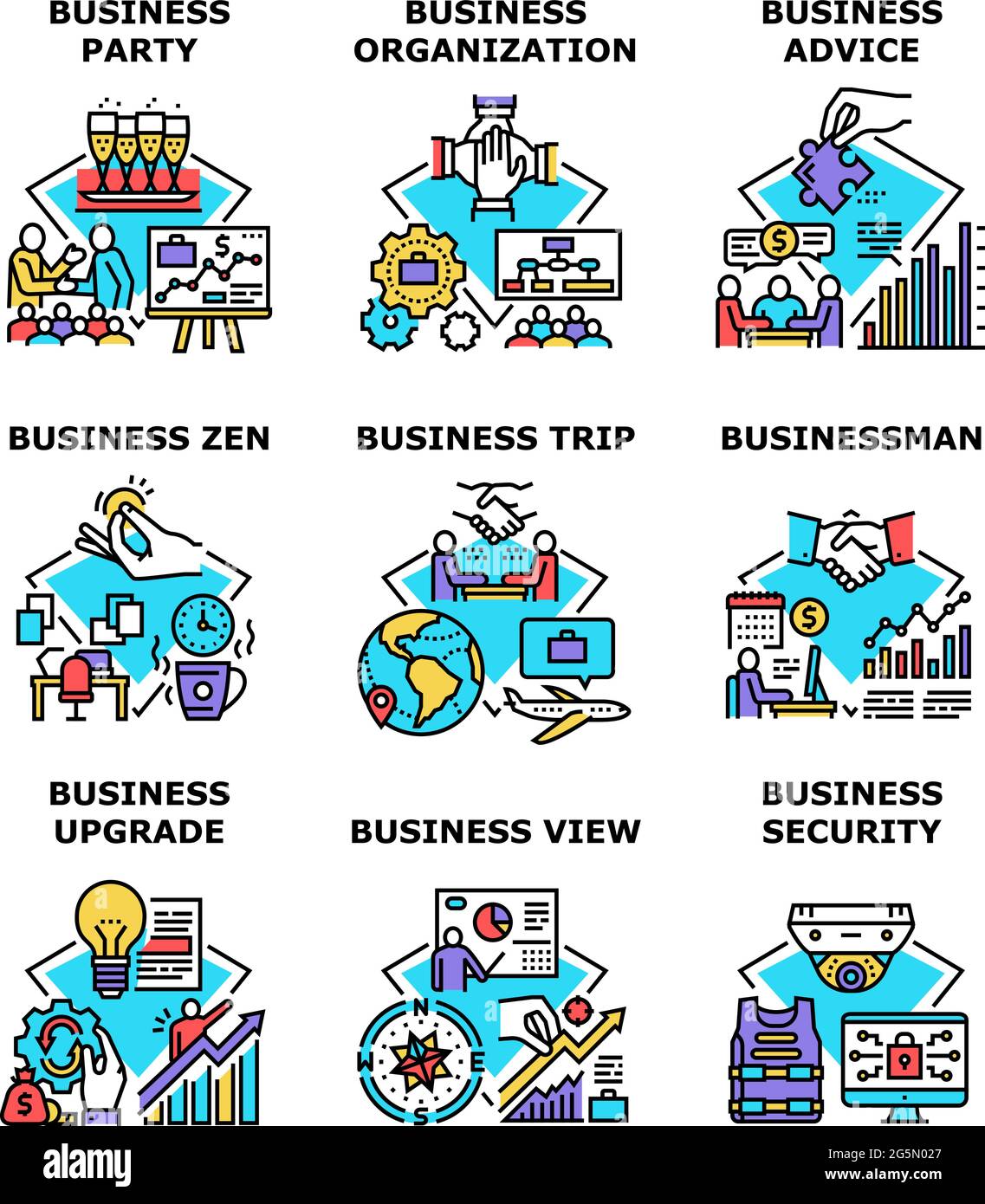 Business Advice Set Icons Vector Illustrations Stock Vector Image & Art ...
