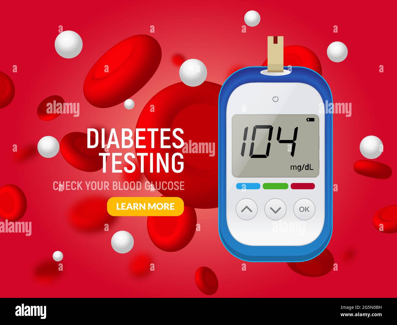 Glucose sugar test. Glucometer vector blood monitor. Diabetes sugar ...