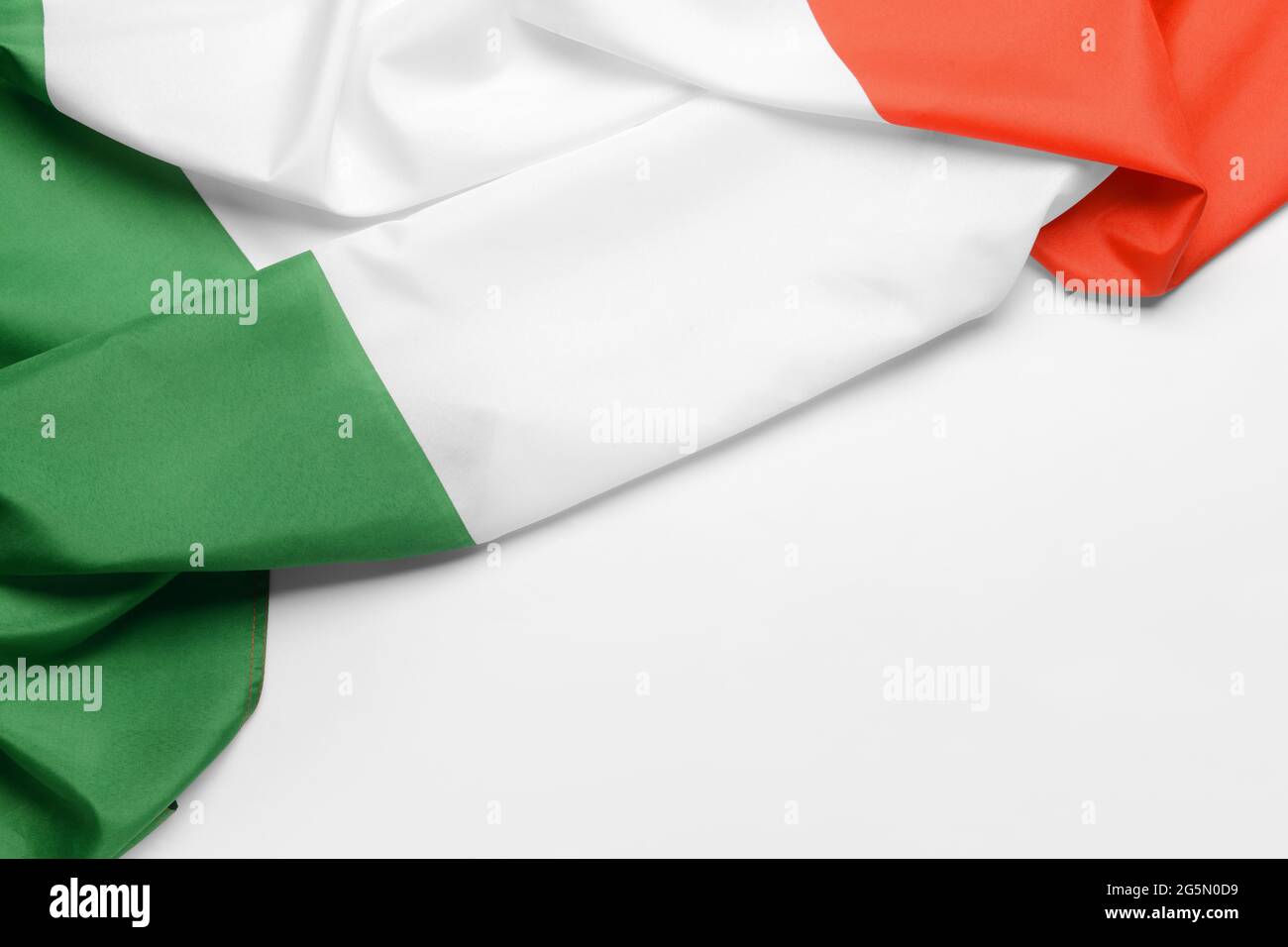 Italian flag on white background, closeup Stock Photo - Alamy