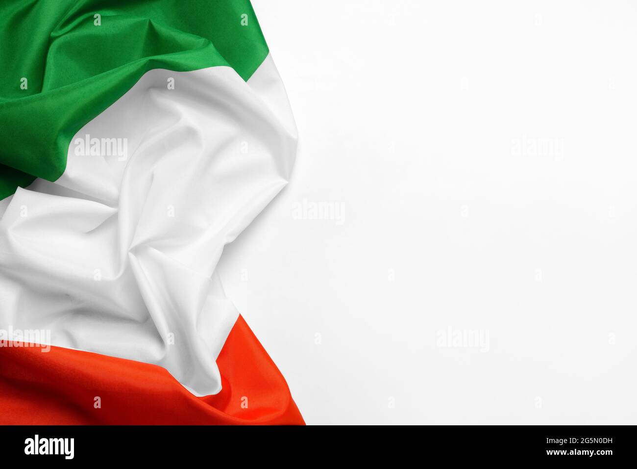 Italian flag on white background, closeup Stock Photo - Alamy