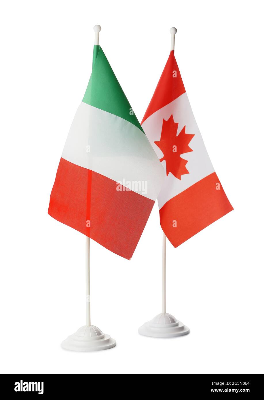 Flags of Italy and Canada on white background Stock Photo - Alamy