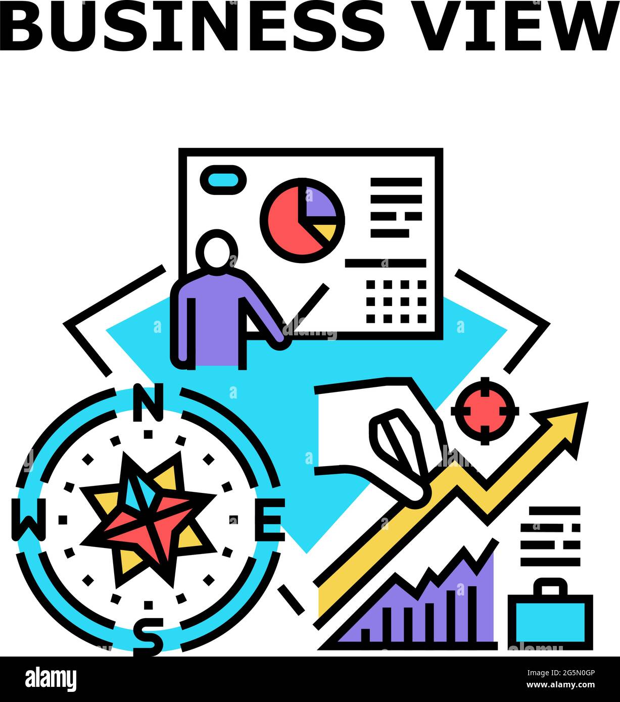 Business View Vector Concept Color Illustration Stock Vector Image ...