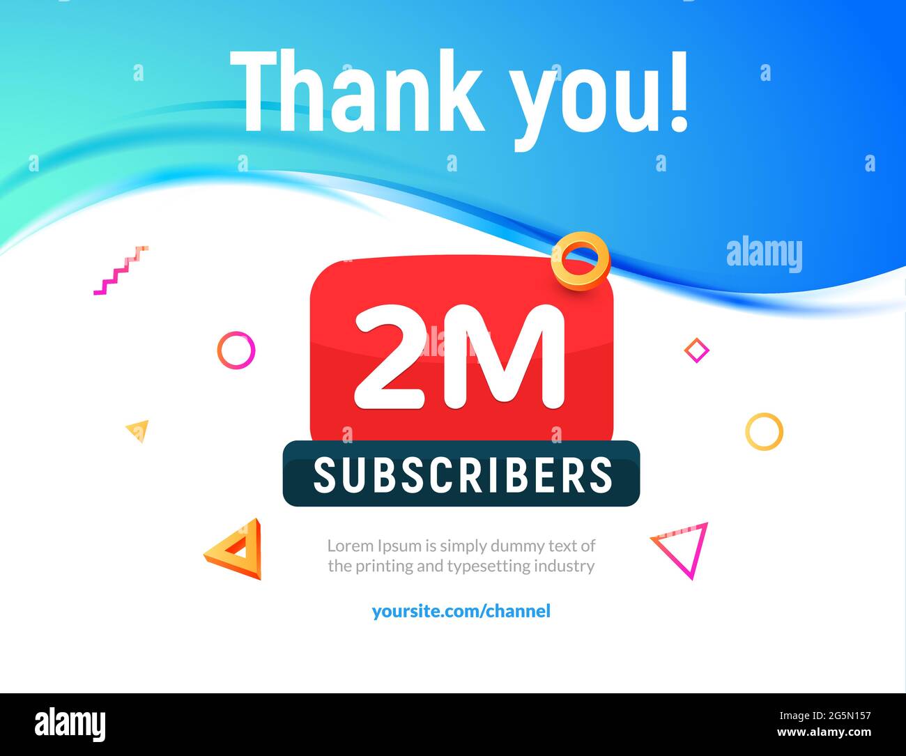 2000000 followers vector post 2m celebration. Two millions subscribers ...