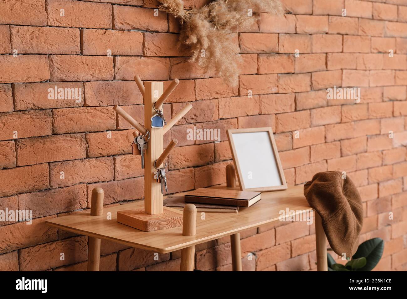 Stylish interior of modern room with key holder Stock Photo - Alamy