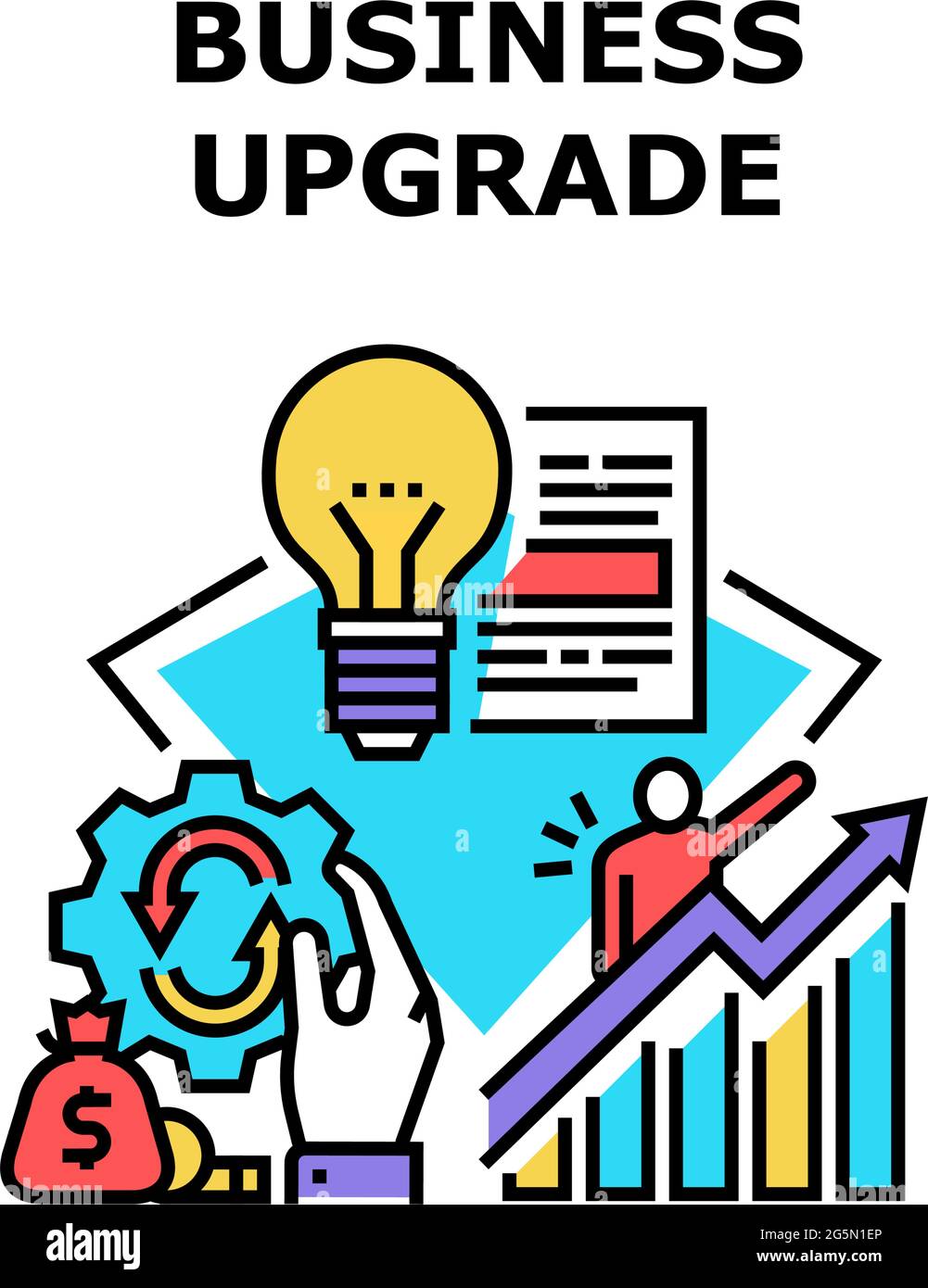 Business Upgrade Vector Concept Color Illustration Stock Vector Image ...