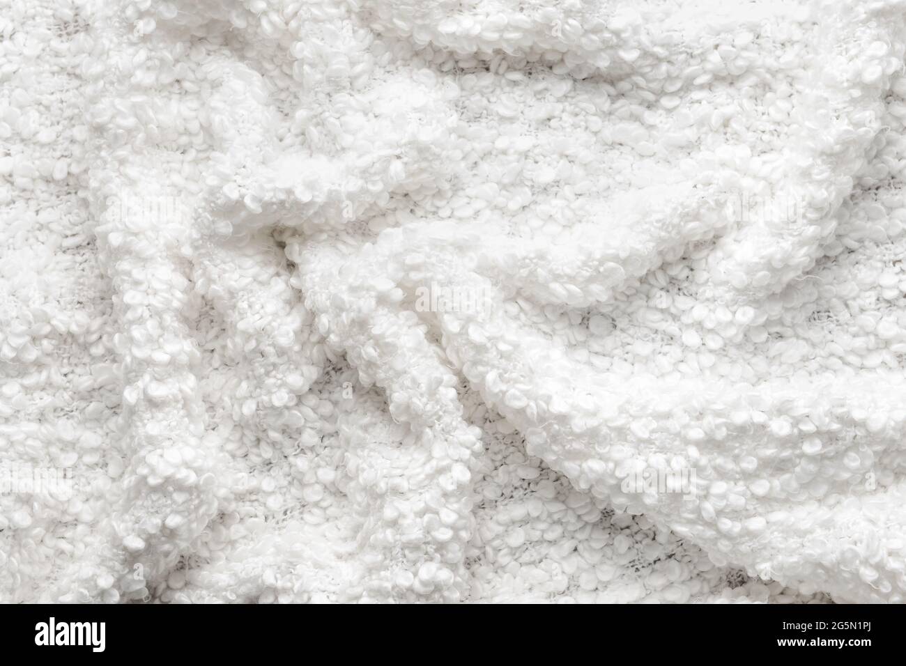 Texture of white fluffy fabric, closeup Stock Photo - Alamy
