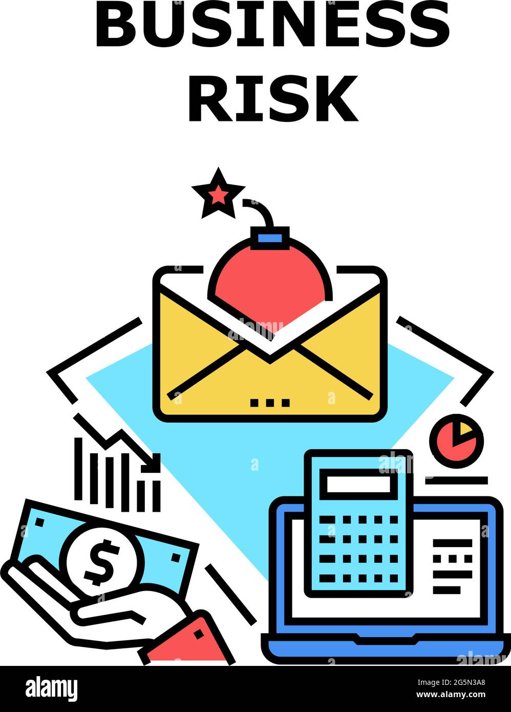 Business Risk Vector Concept Color Illustration Stock Vector Image ...