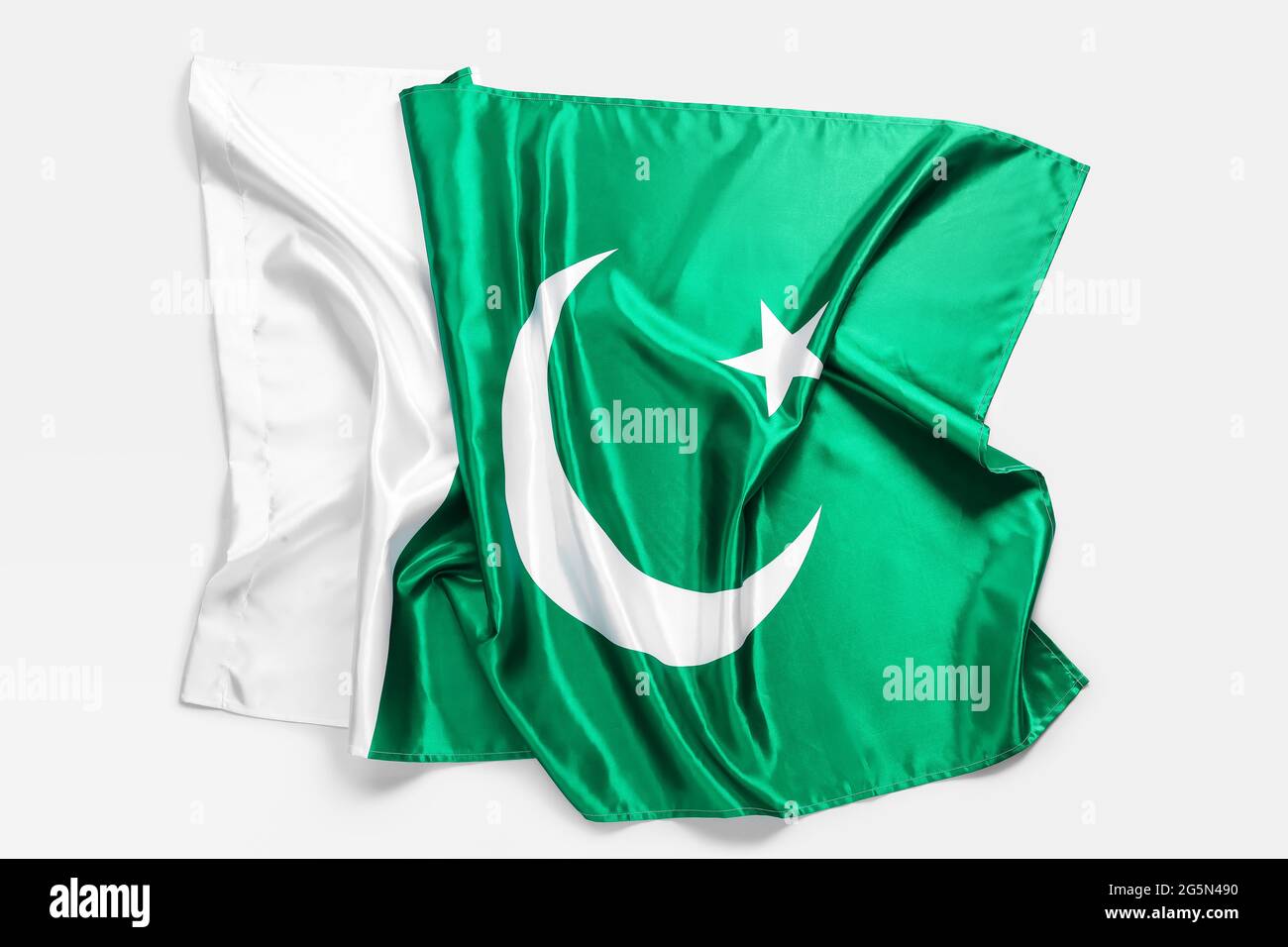 Pakistan flag on light background Stock Photo - Alamy