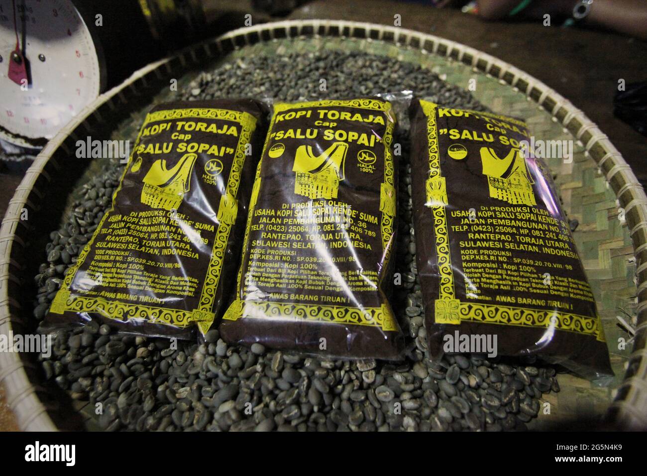 Specimen of Toraja's single-origin arabica coffee that is processed ...