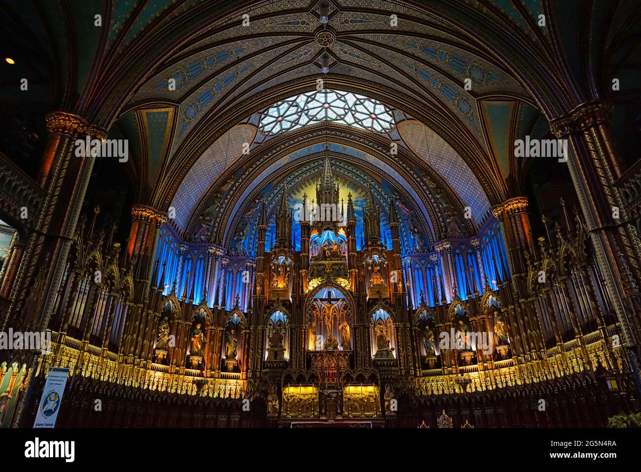 Stained glass with cross in catholic church. Solemn and colorful ...