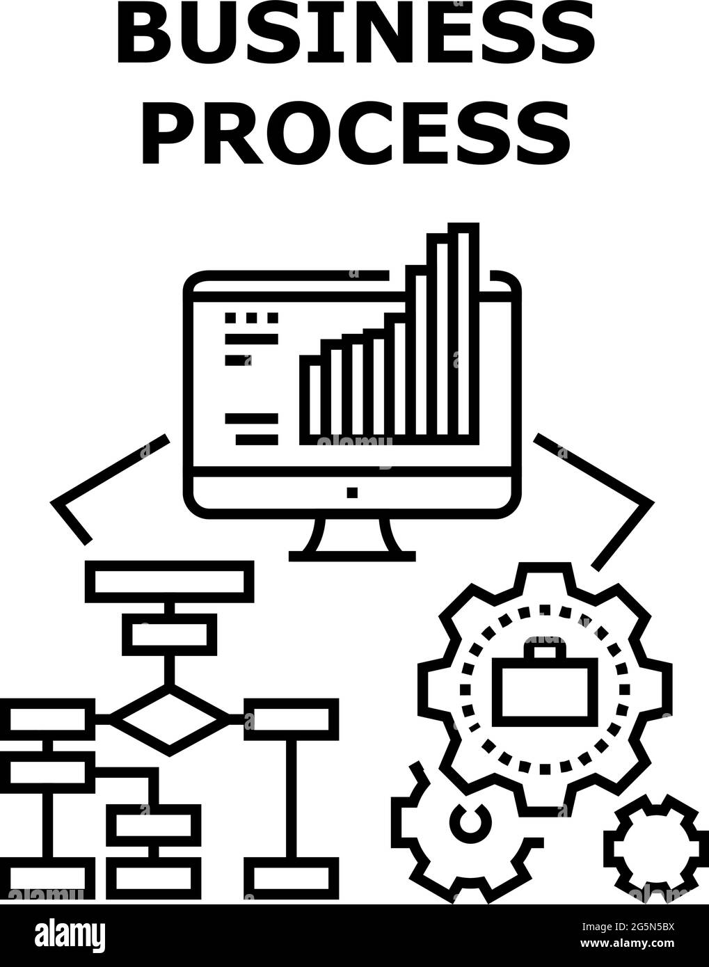 Business Process Vector Concept Black Illustration Stock Vector Image ...