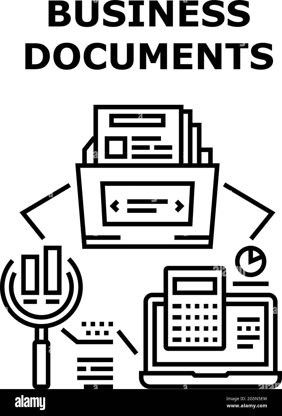 Business Documents Archive Vector Concept Color Stock Vector Image ...