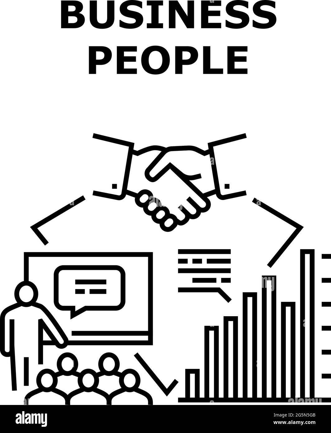 Business People Vector Concept Black Illustration Stock Vector Image ...