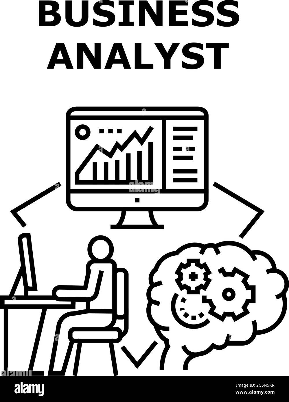 Business Analyst Vector Concept Black Illustration Stock Vector Image ...