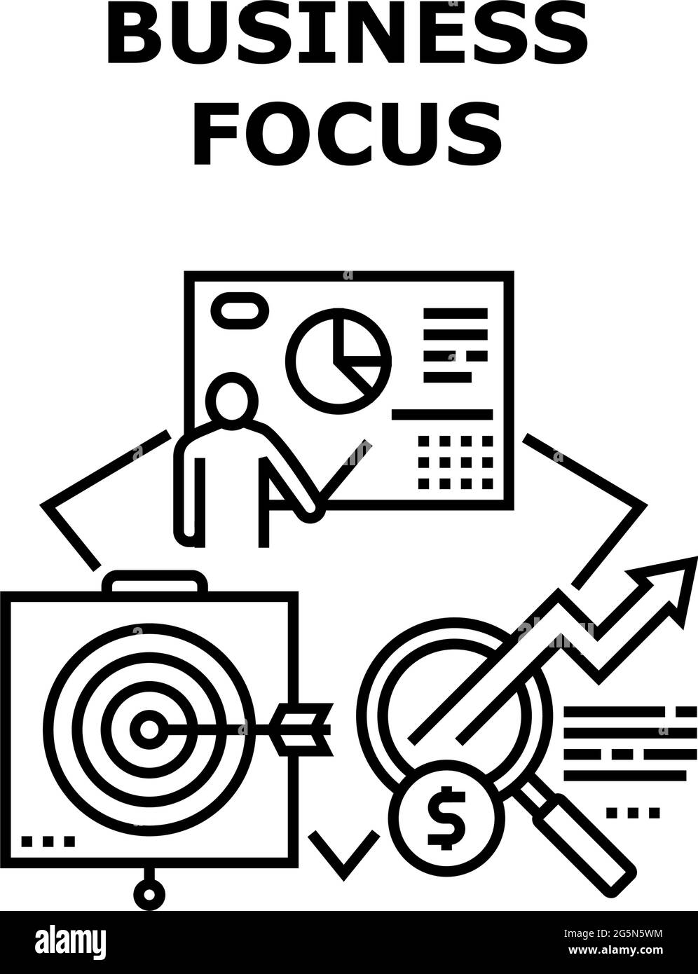 Business Focus Vector Concept Black Illustration Stock Vector Image ...