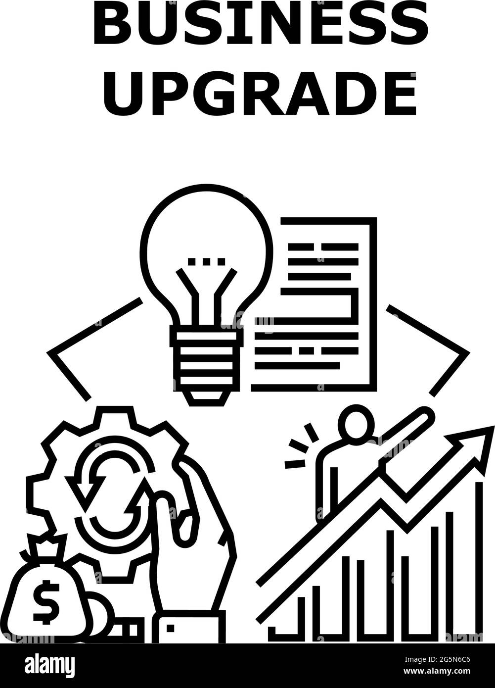 Business Upgrade Vector Concept Black Illustration Stock Vector Image ...