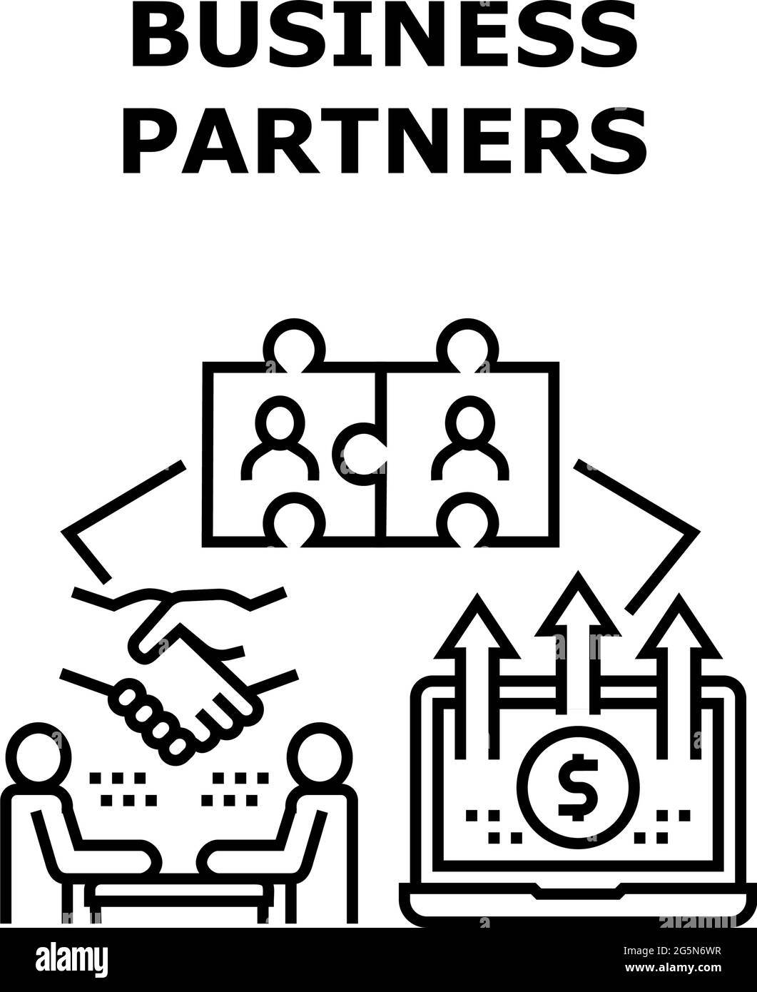 Business Partner Vector Concept Black Illustration Stock Vector Image ...