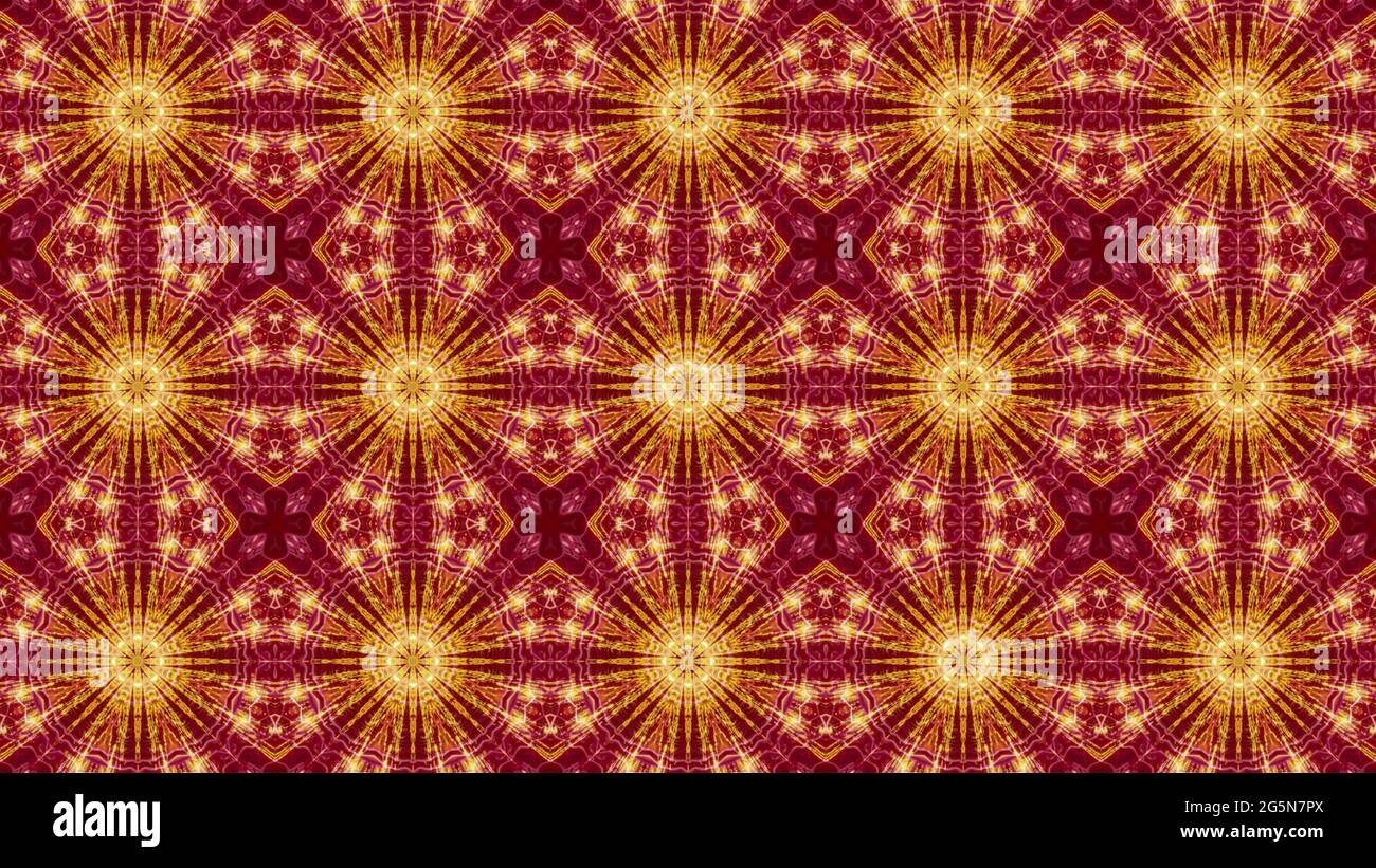 Seamless pattern background of glowing yellow balls on a red background ...