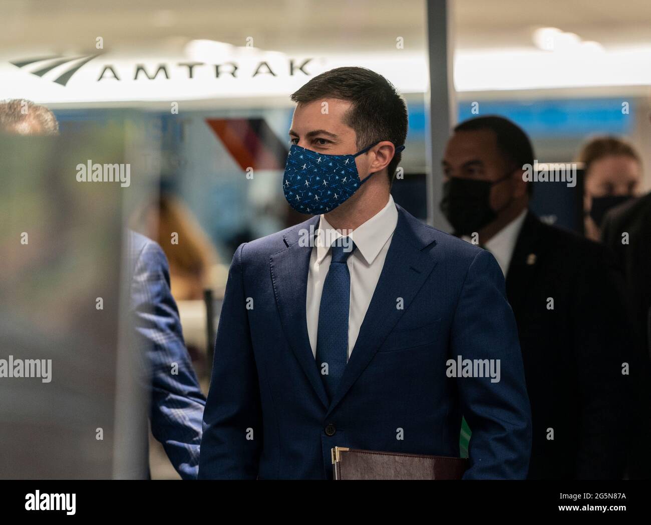New York, NY - June 28, 2021: Secretary of Transportation Pete ...
