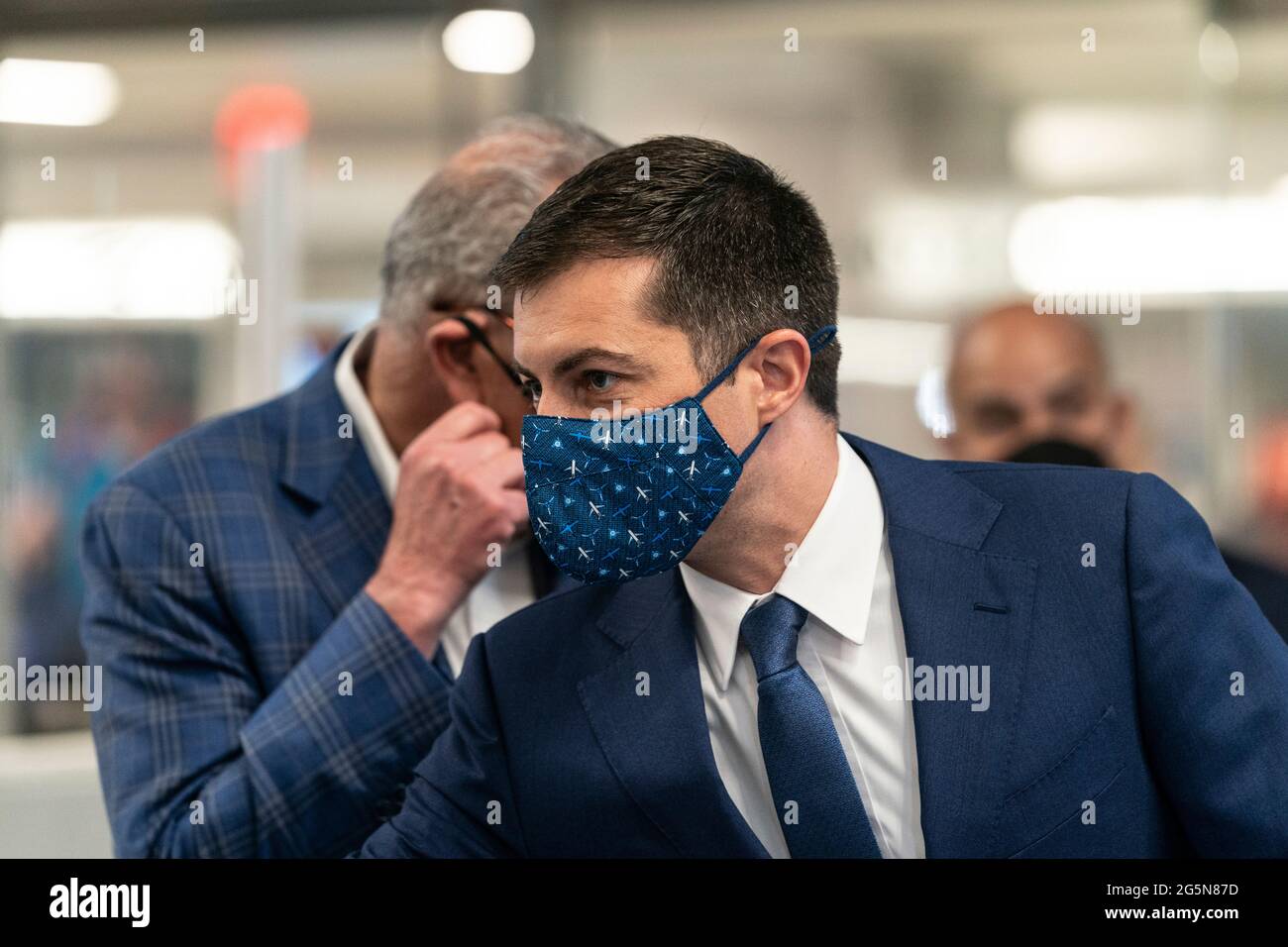 New York, NY - June 28, 2021: Secretary of Transportation Pete ...