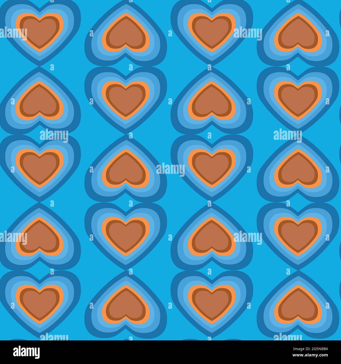 Blue and brown hearts seamless pattern. Vector illustration Stock ...