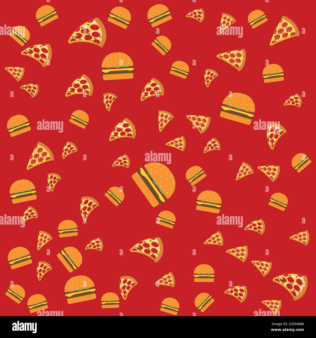 Fast Food Pattern With Modern Doodle Food Illustrations Seamless