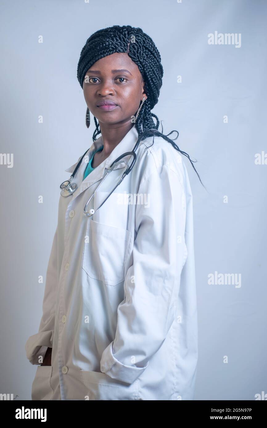 African nurse in white uniform hi-res stock photography and images - Alamy