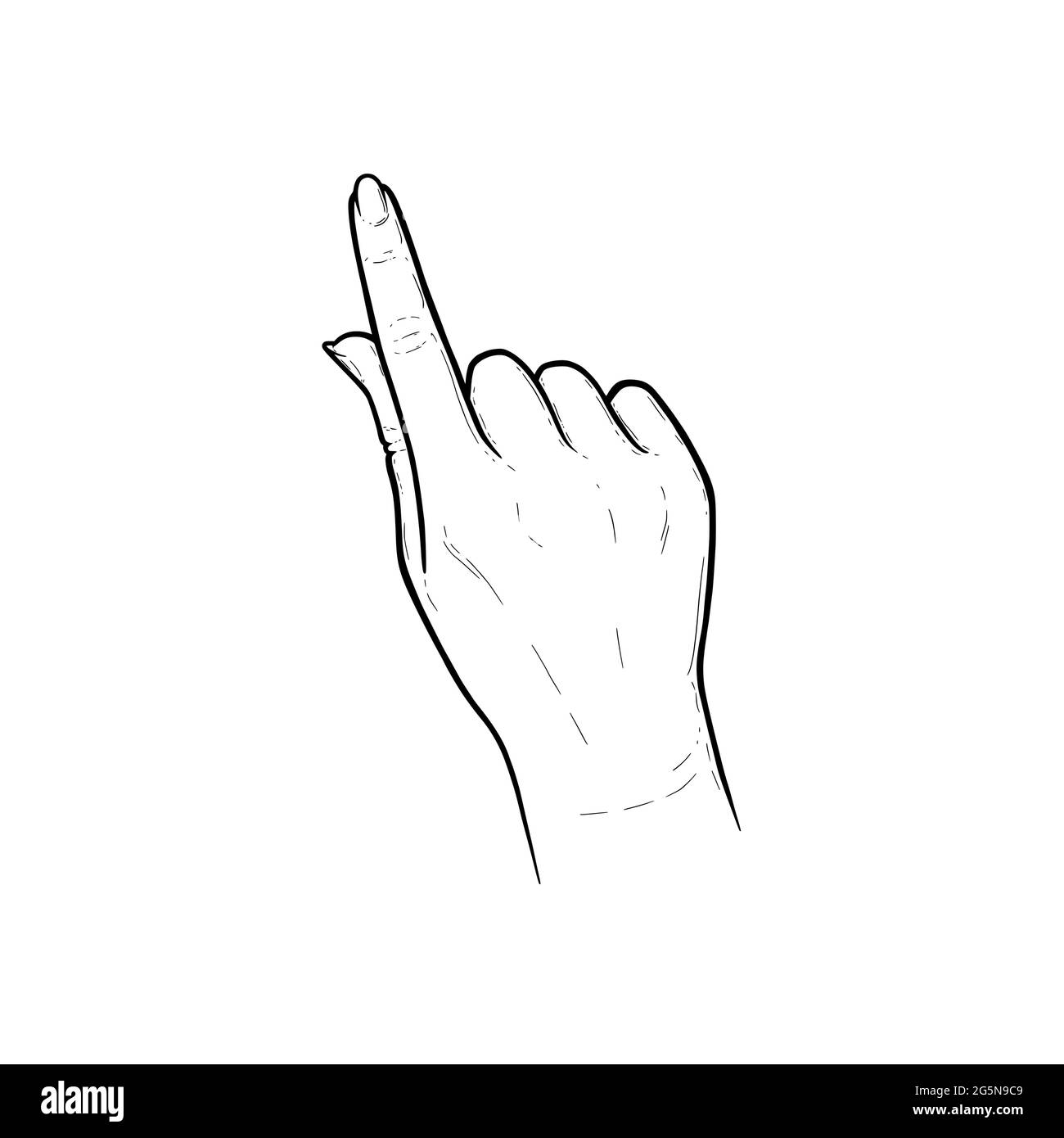 Index finger pointing on something. Tap, swipe or slide finger gestures ...